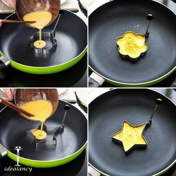 4Pcs Egg Mold Fried Egg Cooking Mold Shaper Stainless Steel Kitchen Pan ...