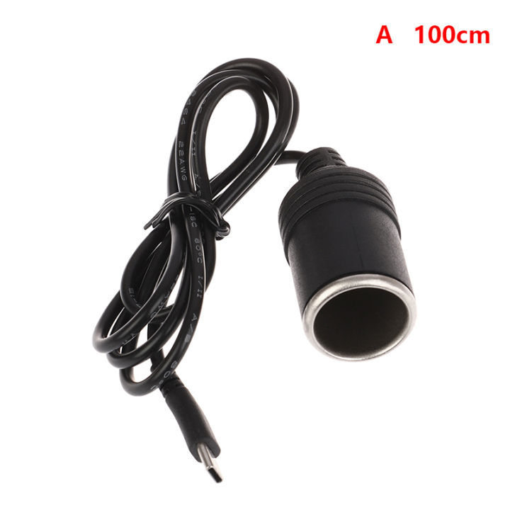 USB C PD Type C Male to 12V Car Cigarette lighter Socket Female Step Up Cable for Driving ...