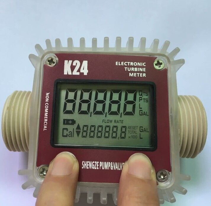K24 Flowmeter Digital Turbine Diesel Fuel Oil Air Flow Meter Gauge For ...