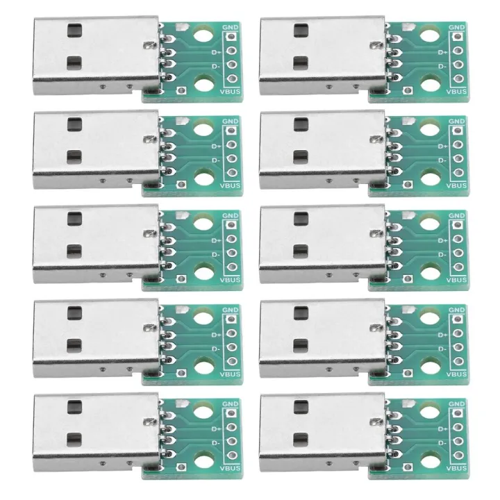 10PCS Lightweight 4 Pins USB Type a To DIP Adapter Board 2.54mm Pitch ...