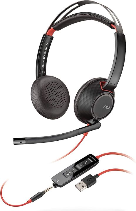 Plantronics - Blackwire C5220 - Wired, Dual-Ear (Stereo) Headset with ...