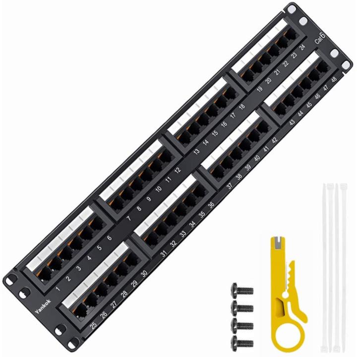 Network Tool Kit 12 Port CAT6 Patch Panel RJ45 Networking Rack Mount ...