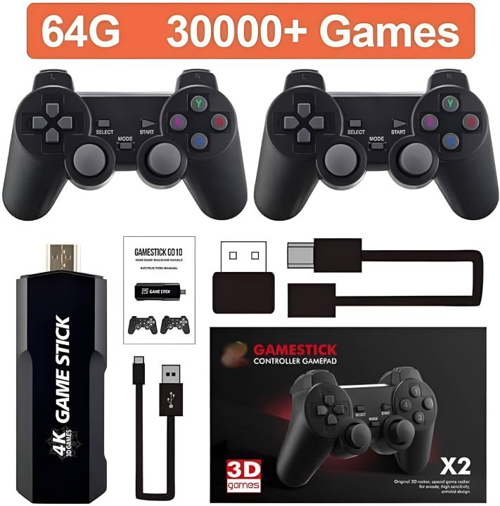 X2 Plus Retro 3d 32000+ Video Games 4k Hd Output Game Stick With 2 Wireless Controllers | Daraz.pk