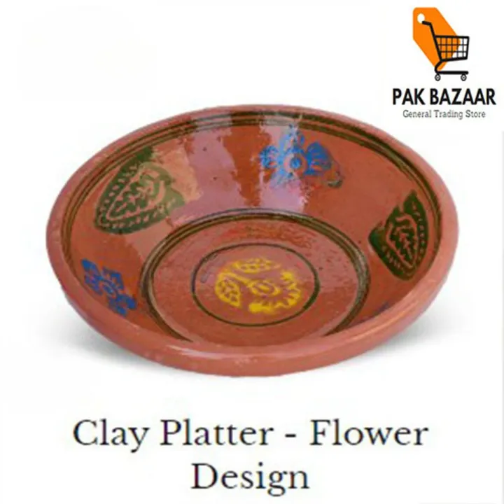 Clay Serving Platter | Making of floor bending | Flower Design | Clay ...