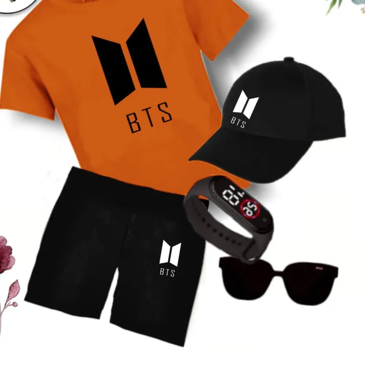 BTS printed kids suits | Kids Suits Packs of 05 ( shirt , trouser , cap ...
