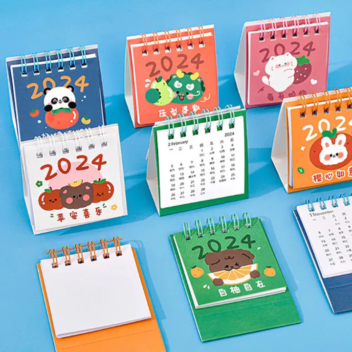 Paper Cartoon Mini Calendar Quirky INS Student Desktop Clock Decoration ...