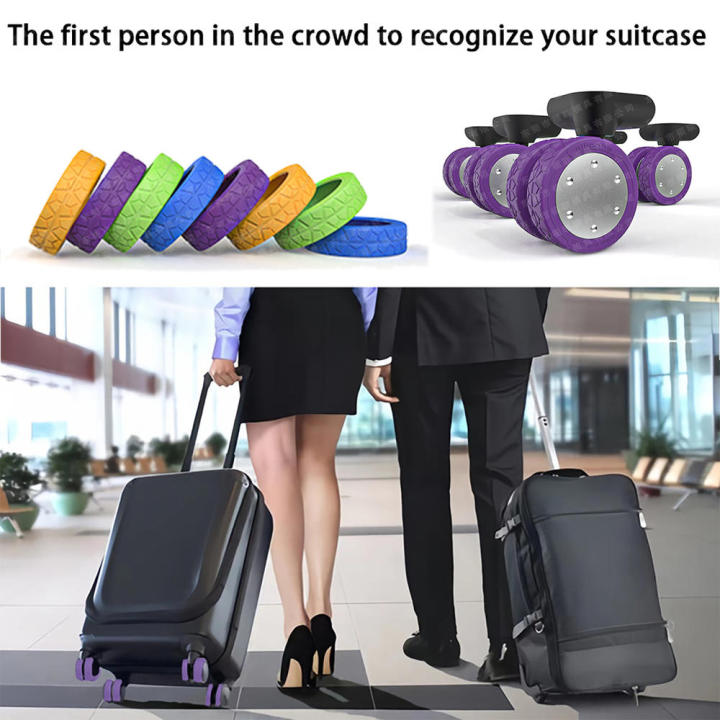 Three colors Trolley case caster cover Four packs Silica Universal ...