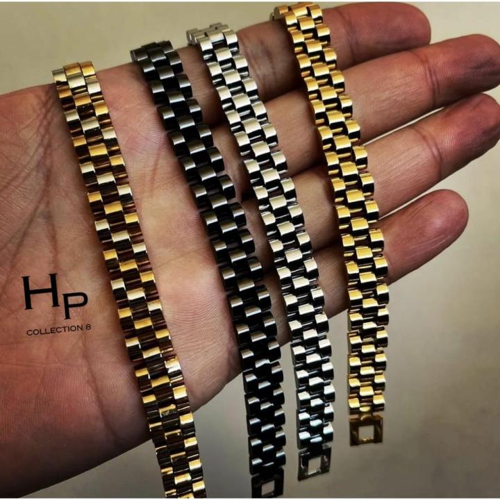 Black/Gold/Silver/Gold-Silver 4 Bracelet In Stainless Steel Heavy Wait ...
