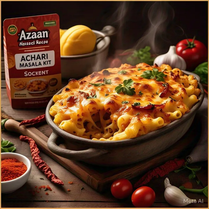Azaan Natural Recipe – Macaroni Bake Kit with Achari Masala Sachet (200g) | Daraz.pk