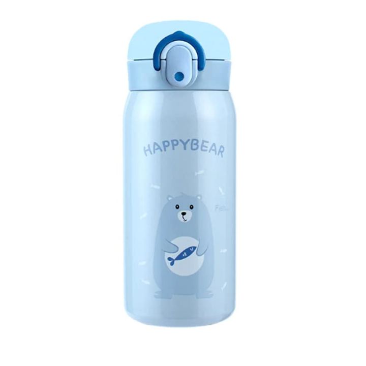 Happy Bear Vacuum Insulated Stainless Steel Water Bottle for Kids Water Bottle Double Walled ...