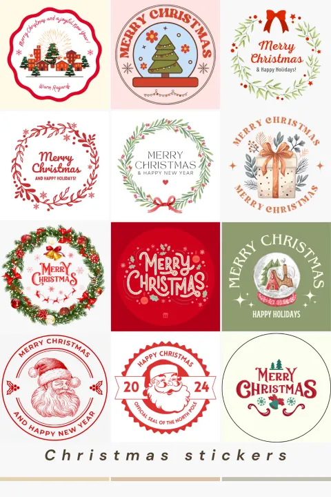 Charming Christmas Stickers & cards Set 6 cards & 30 stickers- Festive ...