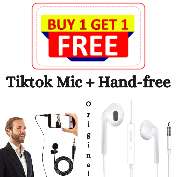 🔥|Offer Offer Offer| Buy 1 Get 1 Free | Original Vivo Handsfree + Tik-Tok Lavalier Mic | Best ...