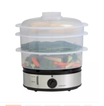 Cookworks 3 Bowl Electric Steamer - Stainless Steel | Daraz.pk