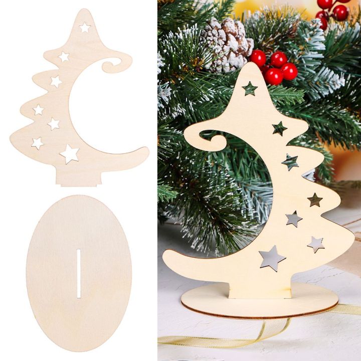 Home Decorations Wooden Star Christmas Tree Crafts Wood Slices with ...