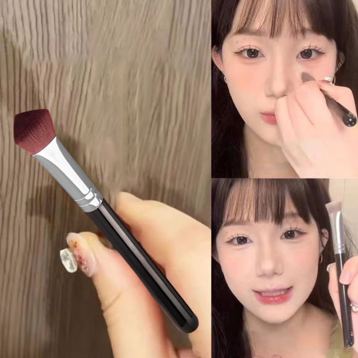 Angled Highlighter Brush Face Contour Foundation Concealer Brush Triangle Shape Synthetic Hair ...
