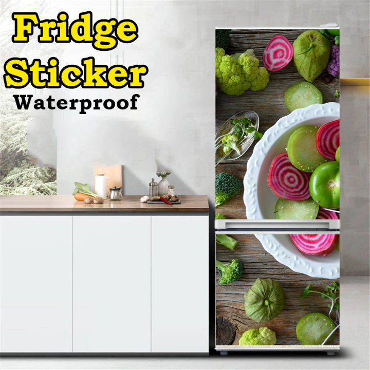 Peel and Stick Food-Themed Fridge Door-Protective Wraps , Easy Fridge ...