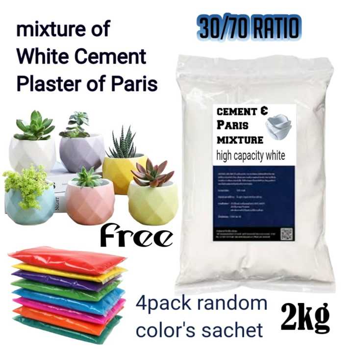 1KG Mixture of White Cement & Plaster of Paris 30/70 With Free 4 ...