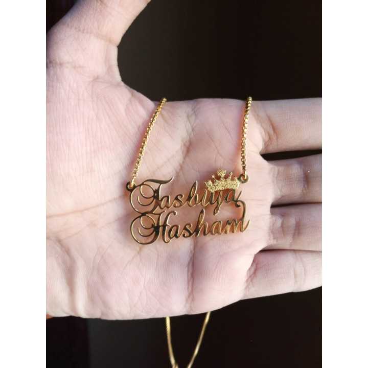 CUSTOMIZED NAME NECKLACE GOLD PLATED | Daraz.pk