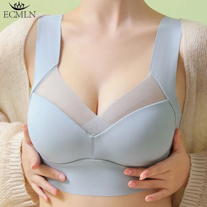 ECMLN Seamless Bra for Women Push Up Bras Ladies Wireless Bralette Thin Under Thick Mold Cup ...