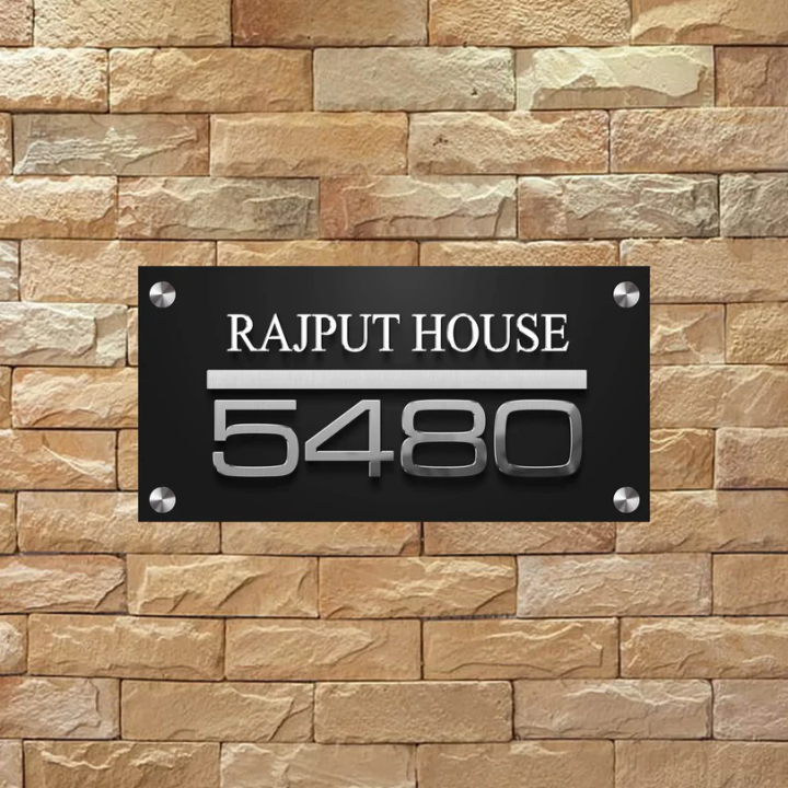Customized Acrylic House Name Plate | Modern Home Address Board ...