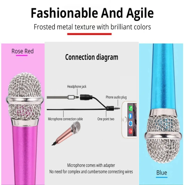 2 Mics Portable Mini 3.5mm Stereo Studio Speech Mics Audio Microphones ...