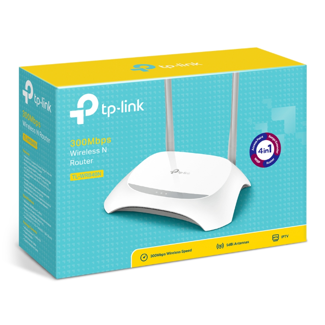 TP-Link Wi-Fi Router Box Pack TL-WR840N Double Antenna 300 Mbps ...