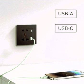 Multi Light Plug Socket With 2 USB Sockets | A+C fast charging Outlet 2 ...