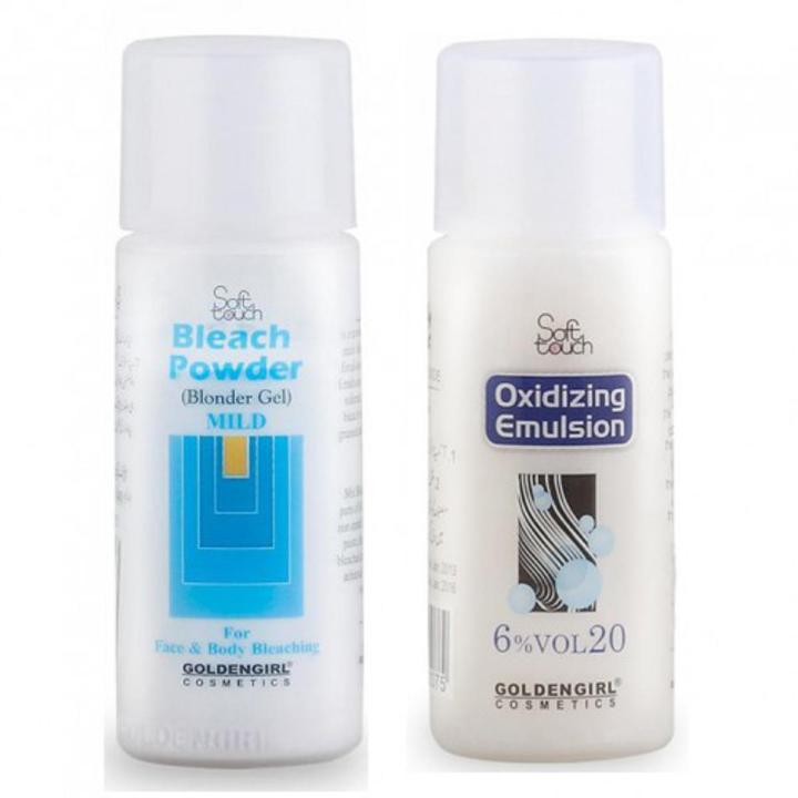 SOFT TOUCH BLEACH PACK BLEACH POWDER MILD AND OXIDIZING EMULSION 20 VOL ...