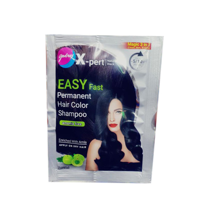 Godrej Expert Easy Instant Shampoo Black Hair Colour Pack of 10 / 5 ...