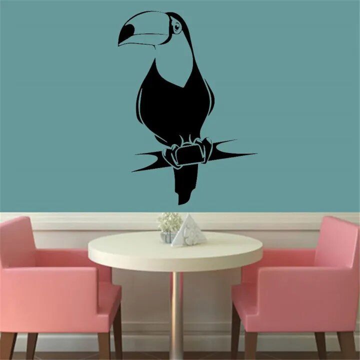size: 1 x 0.7 Feet - Parrot Bird Floral Nature self adhesive Wall ...