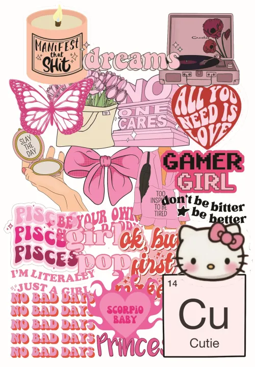 Multiple Girly Stickers Of Your Choice Available in Pack of 5, 8, 12 ...