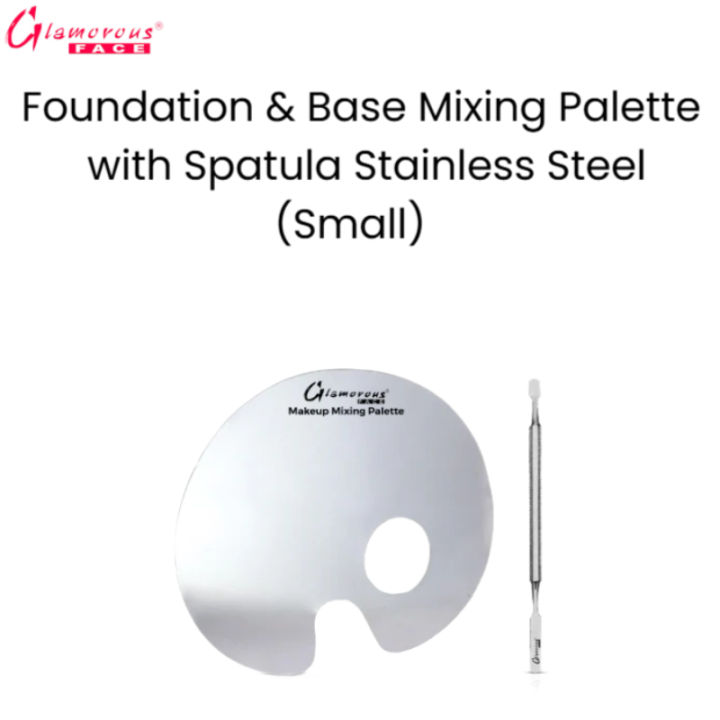 Glamorous Face Foundation & Base Mixing Palette with Spatula Stainless ...