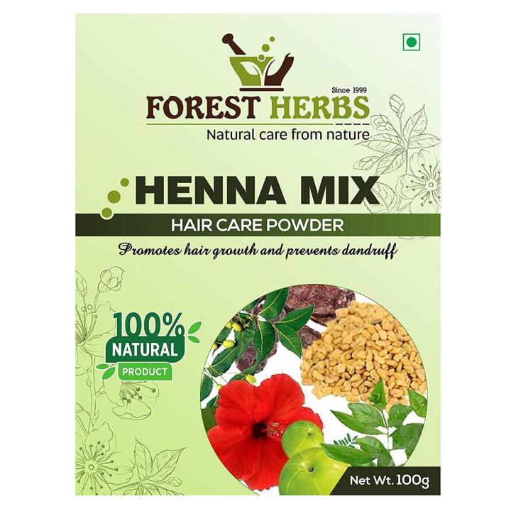 Forest Herbs 100% Natural Organic Henna Mix Powder With Amla, Shikakai ...