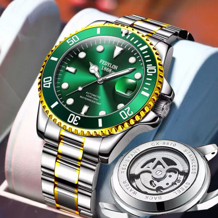 Green Water Ghost Men Glow-in-the-dark Waterproof Watch Automatic ...