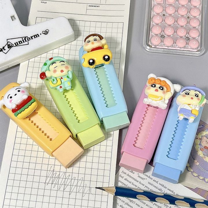Stationery Retractable Crayon Shin-chan Eraser Wiping Portable Push ...