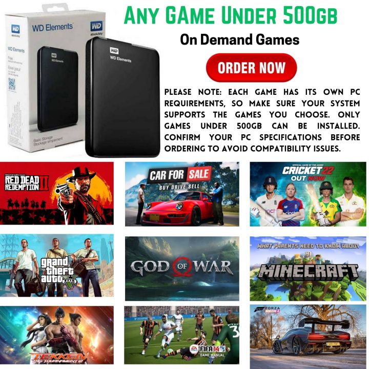 Gaming Hard Disk for PC & Laptop – Preloaded USB HDD for Games | Plug ...