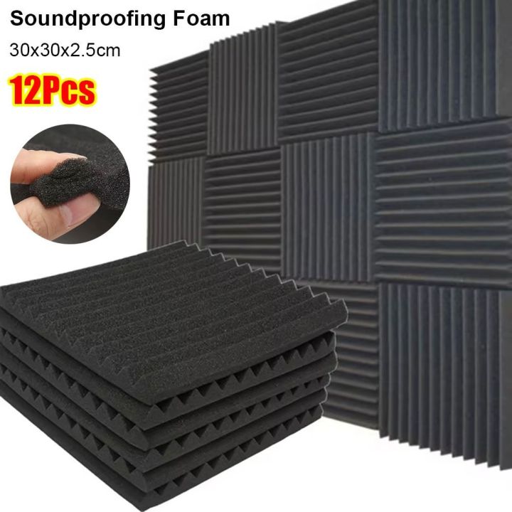 1/12Pcs Durable Sound Insulation Soundproofing Foam Triangular Groove ...