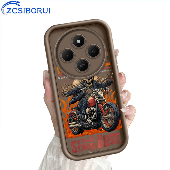 ZCSIBORUI for Redmi 14C Back Cover Motorcycle Skulls Pattern Soft ...