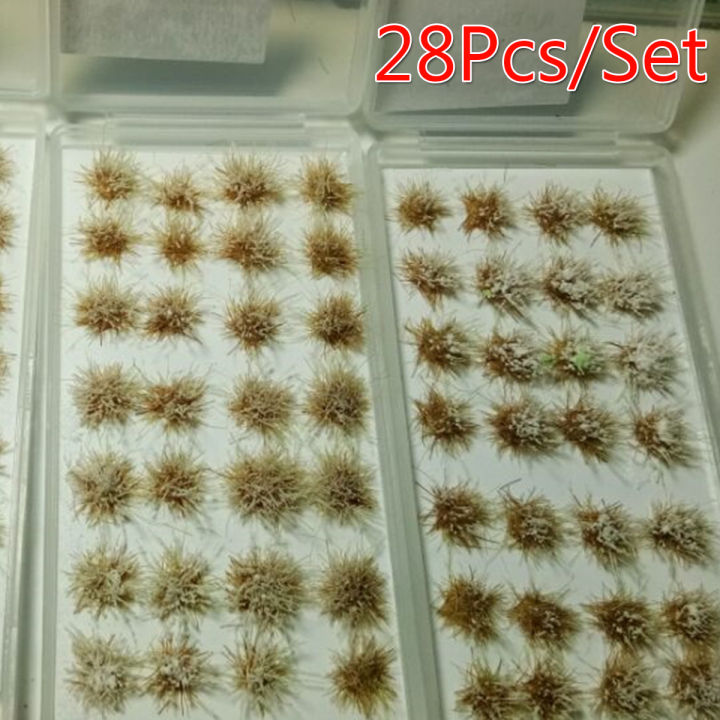 furniture component 28 Pcs/Set Military Model Mini Artificial Snowy Grass Clusters Train Sand ...