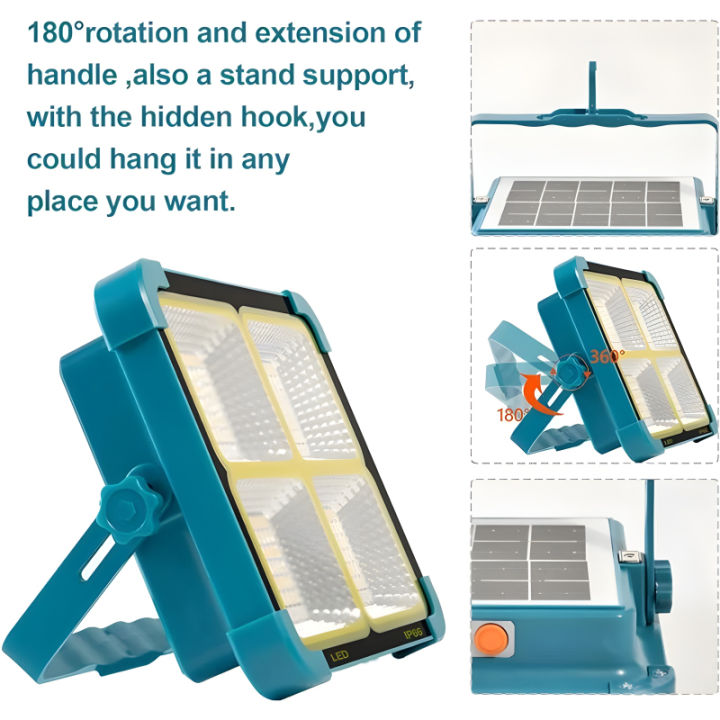 UXI 100-Watt Multifunctional Rechargeable LED Solar Flood Light With ...
