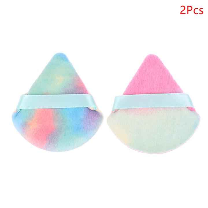 2/5Pc Mini Triangle Velvet Powder Puff Beauty Face Makeup Sponge Soft ...