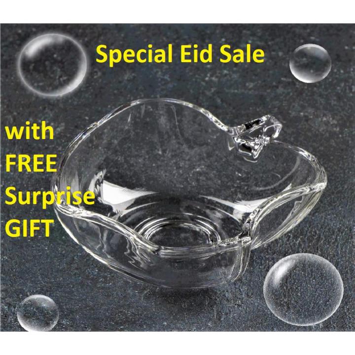 Apple Shaped Transparent Glass Serving/ Desert Serving/Salad-Raita ...