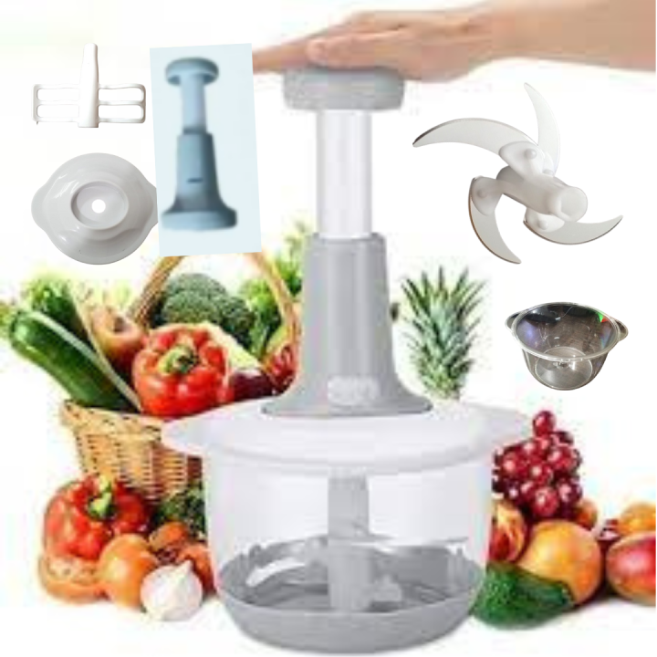 Manual Hand Operated 1500 ml || 2000 ml Chopper Pump Action with Food ...