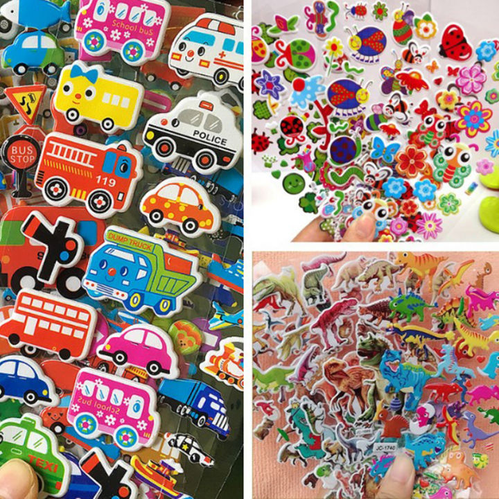 10sheets Stickers For Kids Boys 3D Puffy Bubble Scrapbook Cartoon ...