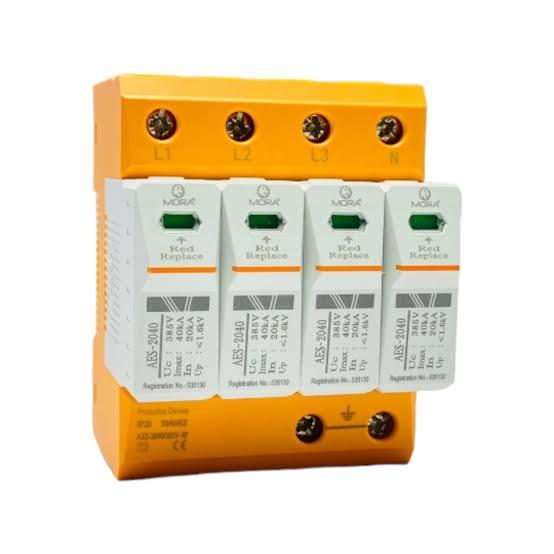 MORA SPD 3-Phase 4-Pole Surge Protector 40KA AC Surge Arrestor ...
