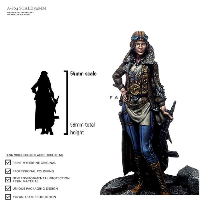54mm Female Driver Resin Figure Female Soldier White Model (Original ...