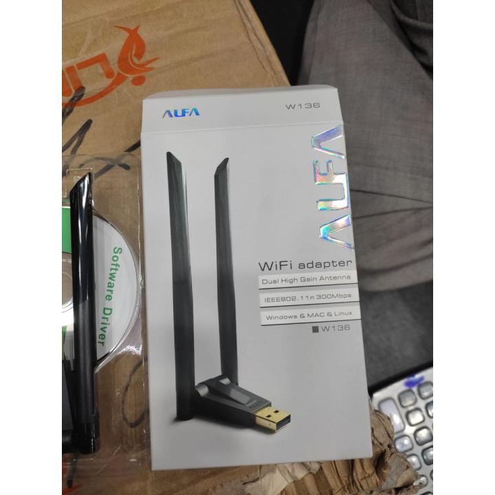 Alfa W136 WiFi Receiver / WiFi Adapter - Daul High Gain Antaenna ...