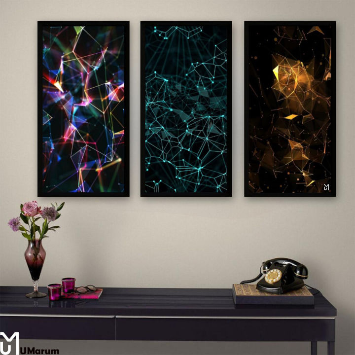 Set of 3 Geometrical Wall Art Frames, | Daraz.pk