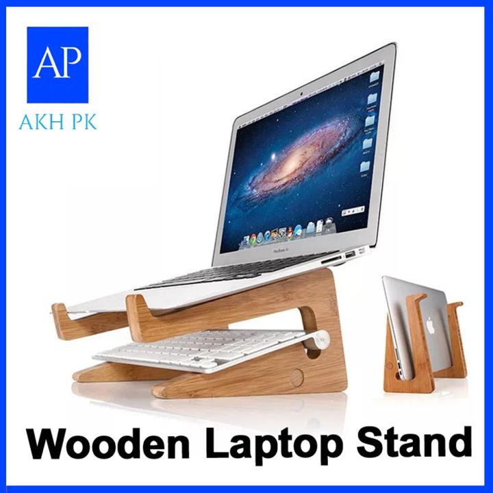 Adjustable Wooden Laptop Stand Laptop Table Wooden Desk Multifunctional ...