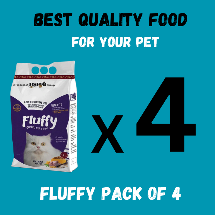 4 piece Fluffy Cat Food 1.2kg By USA pet food | Daraz.pk